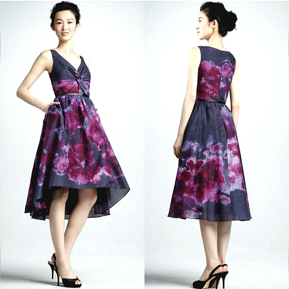 Neiman Marcus | Dresses | Neiman Marcus Lela Rose Watercolor Purple ...